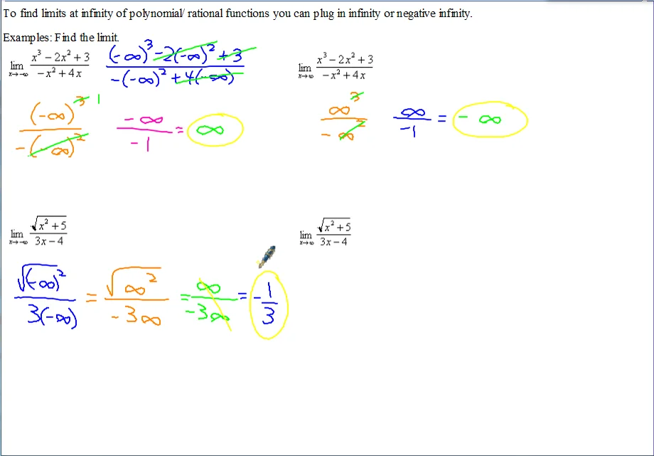 AP Calculus Notes Limits at Infinity Horizontal Asymptotes on Vimeo