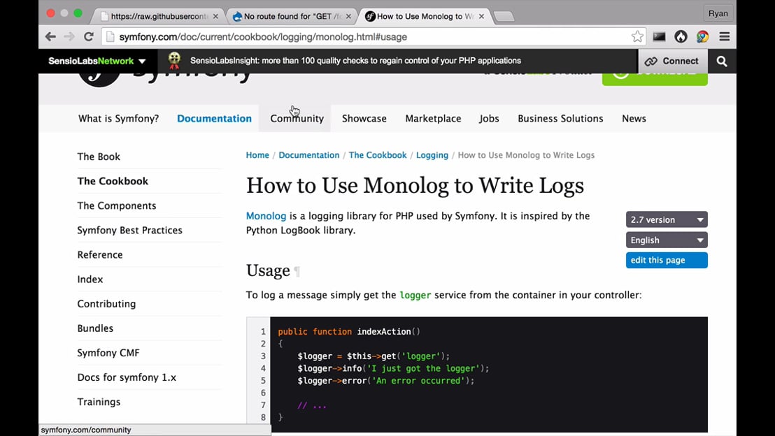 Logging and Adding other Tools > The Symfony Micro-Framework | SymfonyCasts