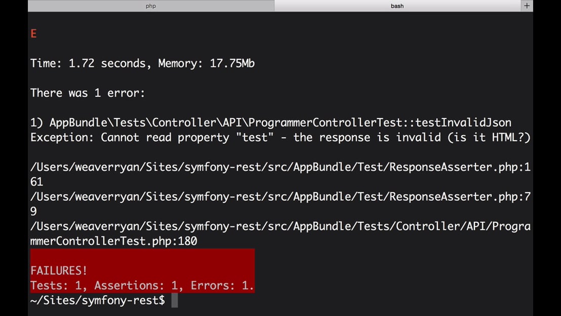 Creating The Invalid Json Apiproblem And Then Symfony Restful Api