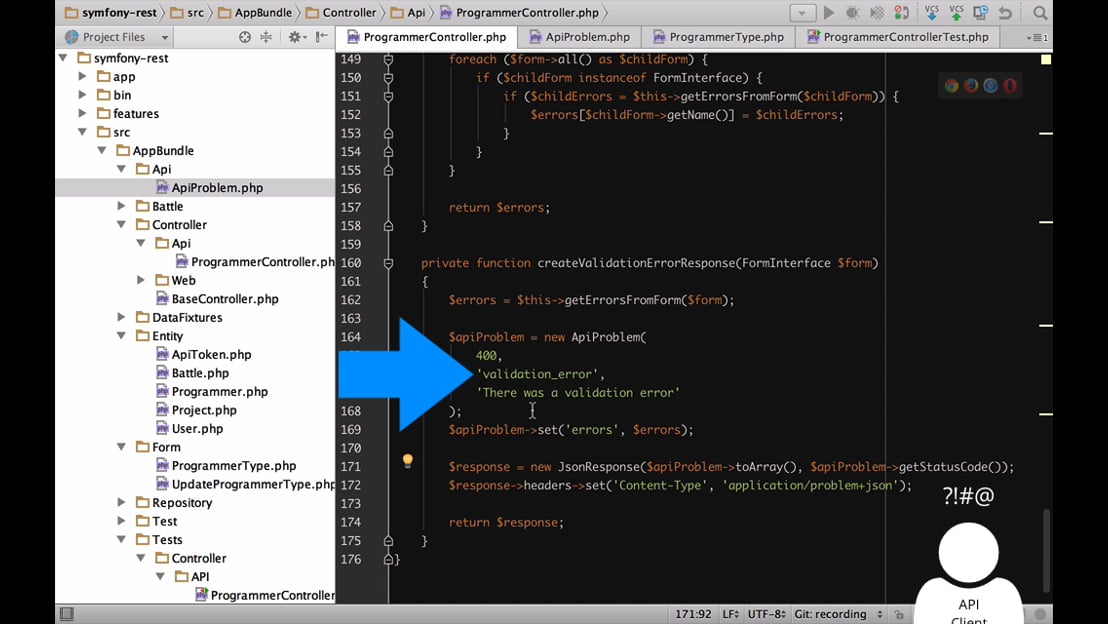 Keeping Problem types Consistent > Symfony RESTful API: Errors (Course 2) | SymfonyCasts