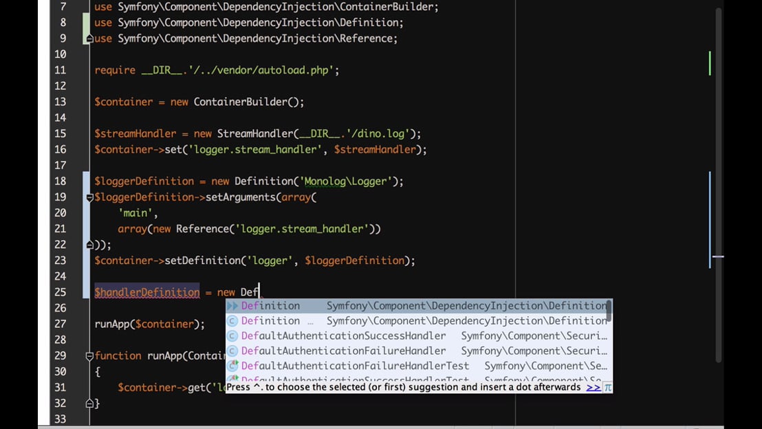 Definitions Teach The Container Journey To The Center Of Symfony The Dependency Injection