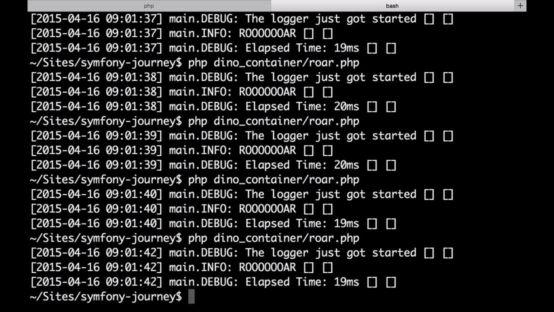 The Container Dumper > Journey to the Center of Symfony: The Dependency Injection Container ...