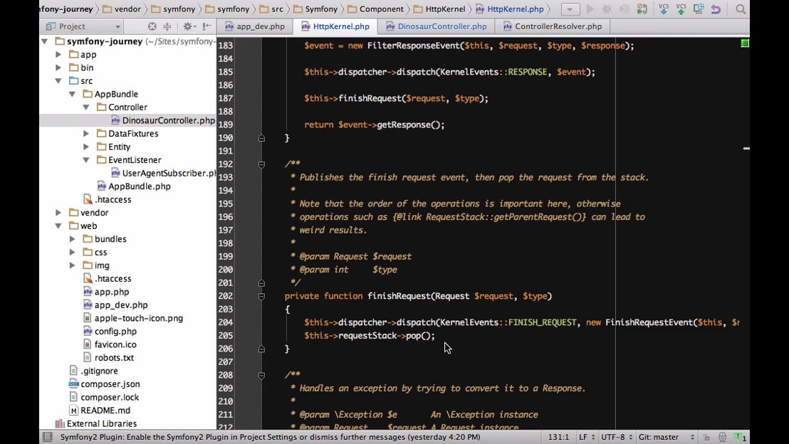 Finishing with kernel.response and kernel.exception > Journey to the Center of Symfony ...