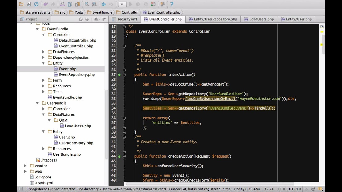 Doctrine’s QueryBuilder > Starting in Symfony2: Course 2 (2.4+) | SymfonyCasts