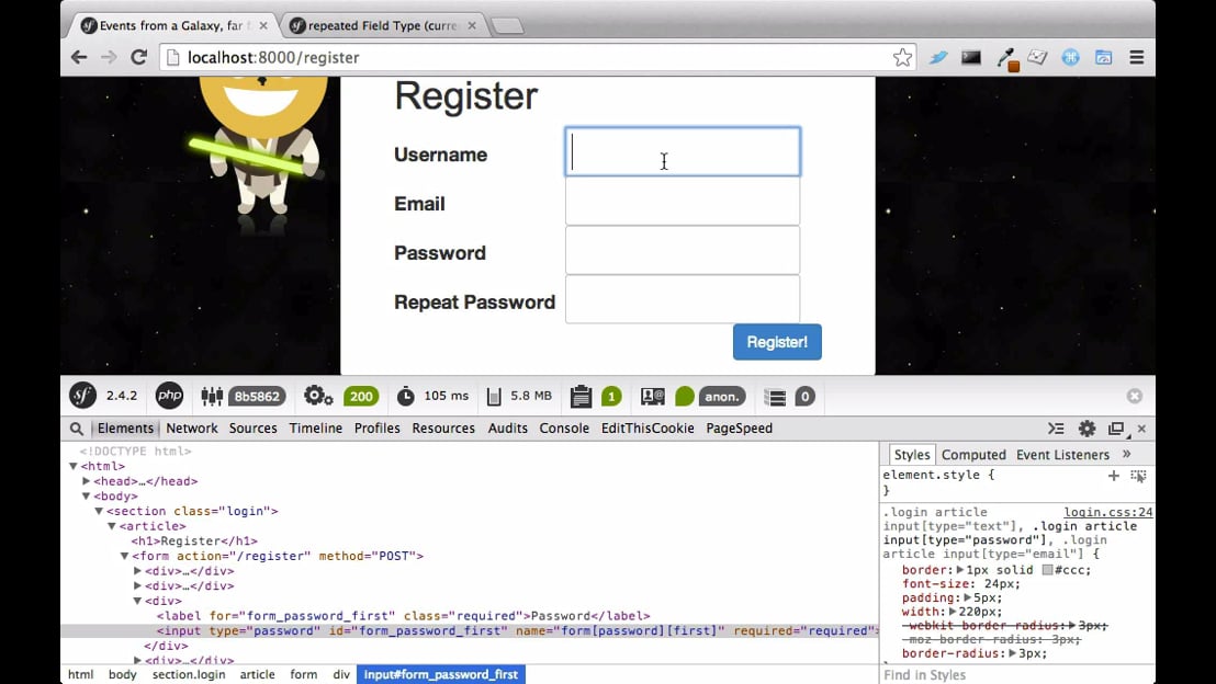 Handling Form Submissions Starting In Symfony2 Course 2 2 4 Symfonycasts