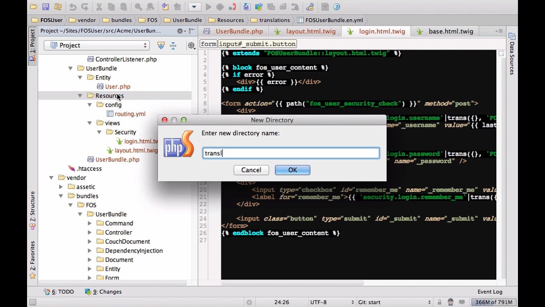FOSUserBundle > FOSUserBundle FTW! (v1.3) | SymfonyCasts