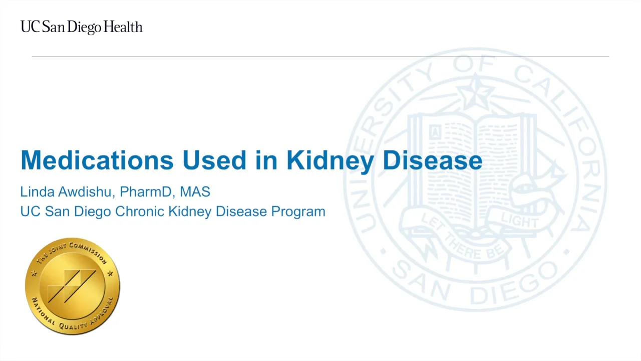 Chronic Kidney Disease Patient Education - Module 6 - Medications for ...