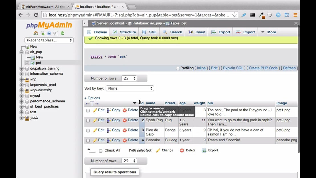 Limiting the Number of Results > Course 3: Talking to a MySQL Database in PHP | SymfonyCasts