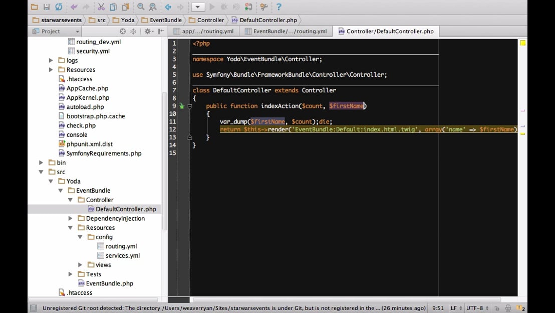 Routing The Urls Of The World Starting In Symfony2 Course 1 24 Symfonycasts 