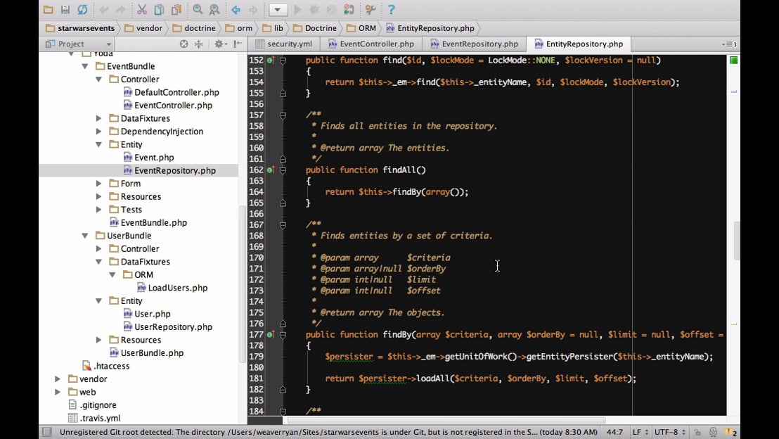 Repository Security > Starting in Symfony2: Course 2 (2.4+) | SymfonyCasts