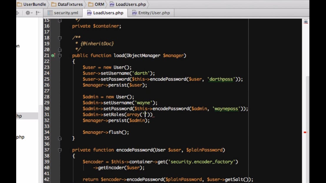 Adding Dynamic Roles To Each User Starting In Symfony2 Course 2 24