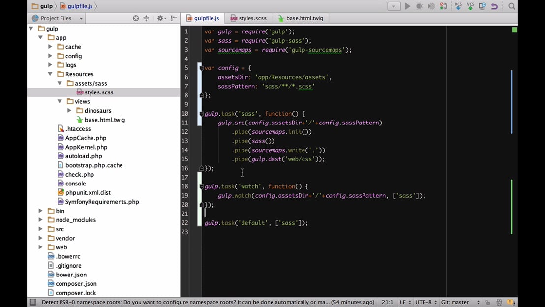 Watch for Changes > Gulp! Refreshment for Your Frontend Assets | SymfonyCasts