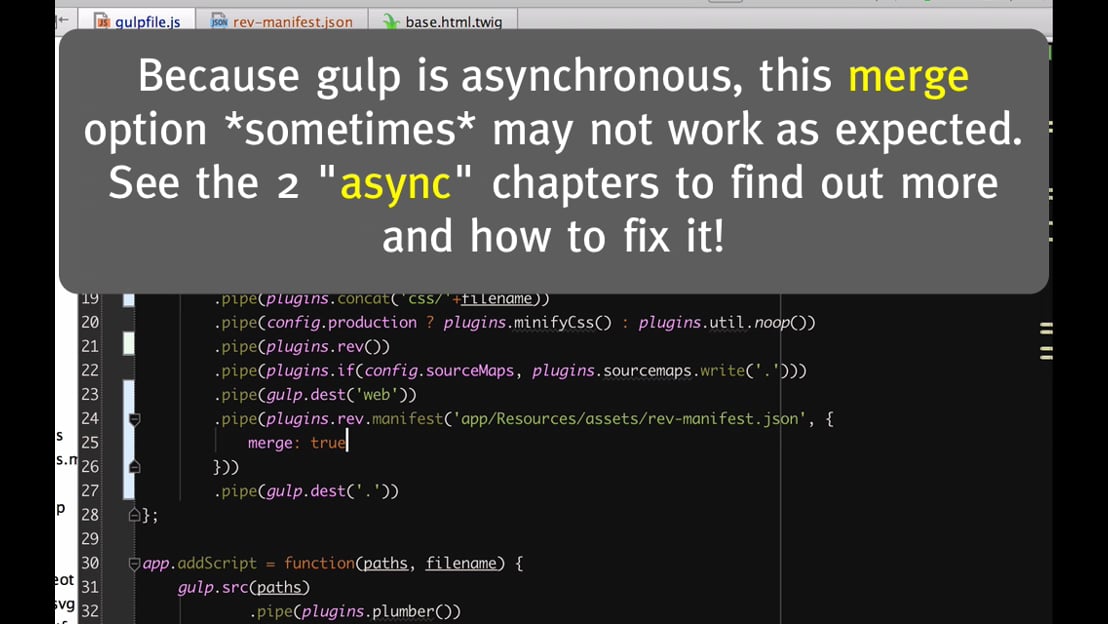 Versioning to Bust Cache > Gulp! Refreshment for Your Frontend Assets | SymfonyCasts