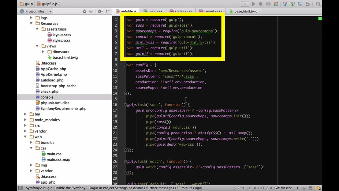 Gulp Load Plugins Gulp Refreshment For Your Frontend Assets Symfonycasts