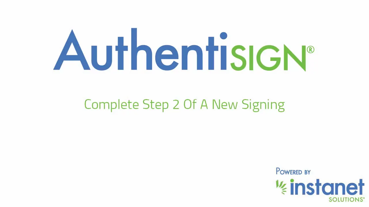 Authentisign - Complete Step 2 on Vimeo