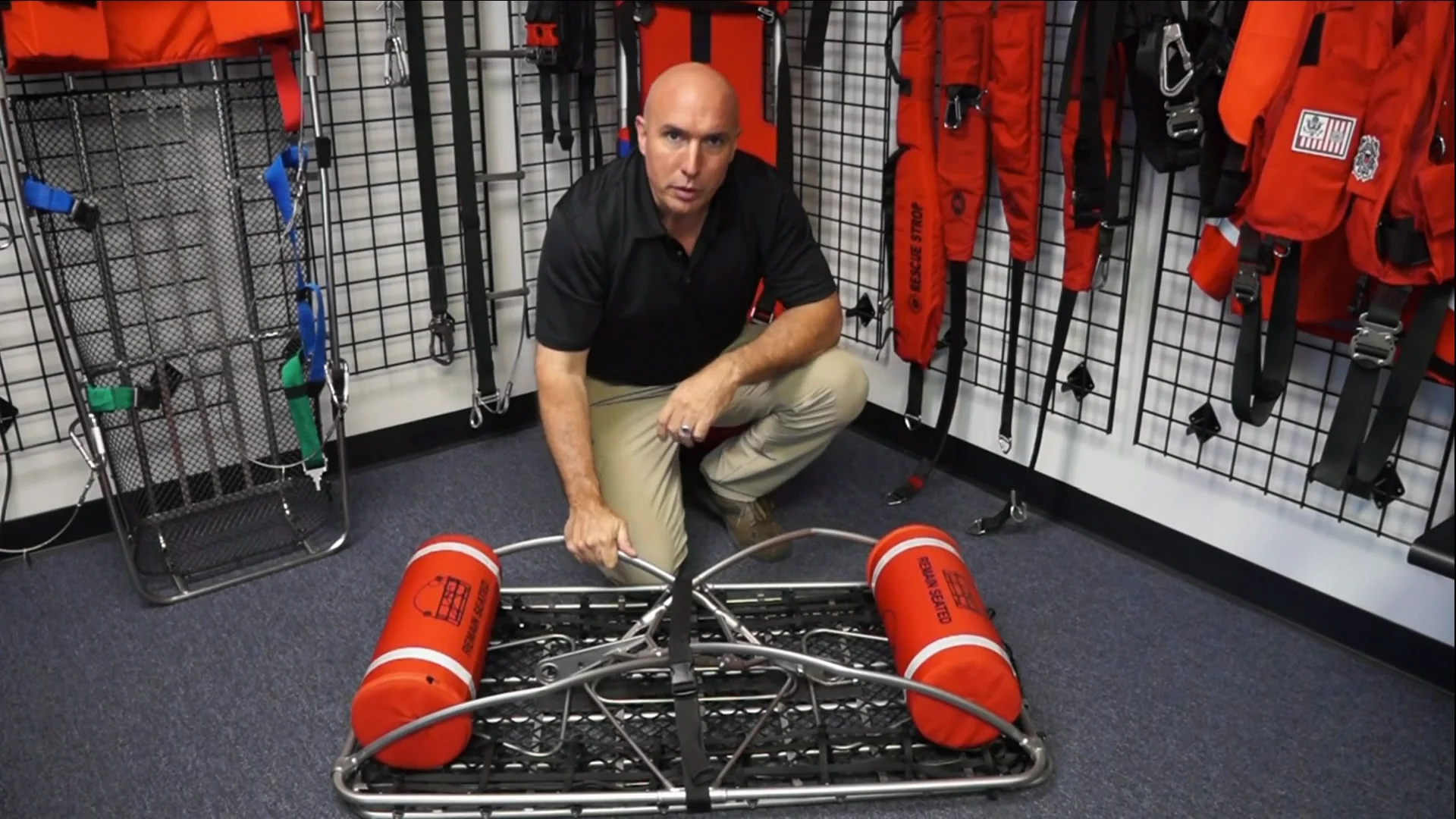 Setting Up a Collapsible Rescue Basket