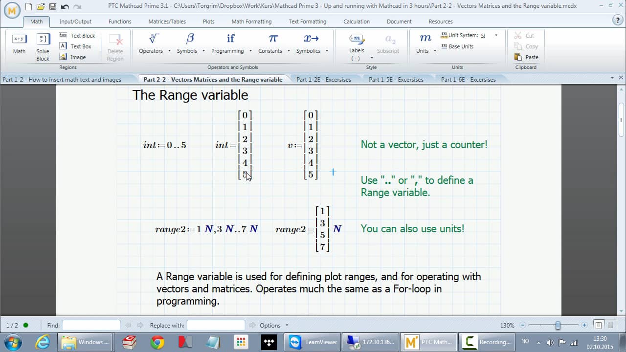 Mathcad - Up and running with Mathcad in 3 hours - Part 2 on Vimeo
