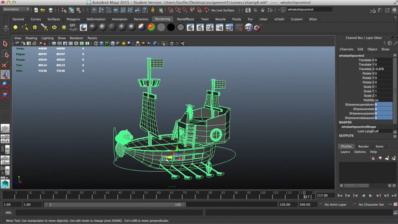 pirate ship rig and animation on Vimeo