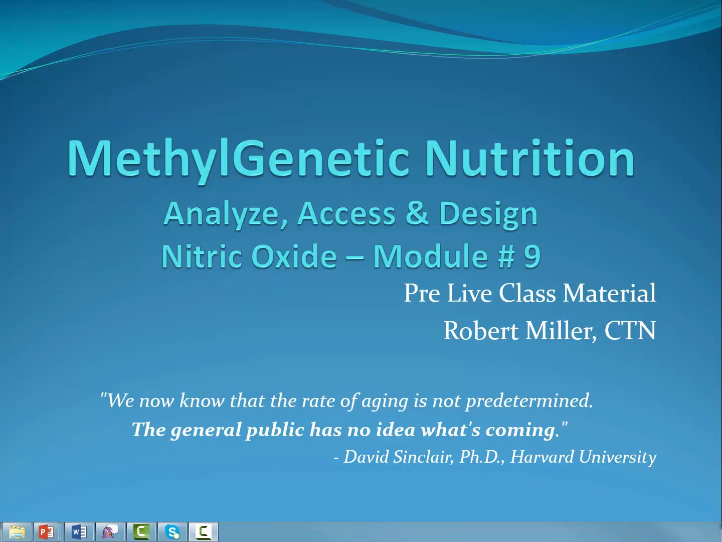 Module 9 MethylGenetic Nutrition Pre-class - Nitric oxide on Vimeo