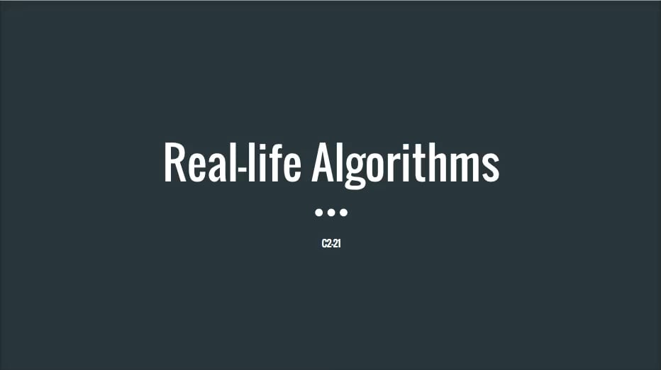 Real Life Algorithms on Vimeo