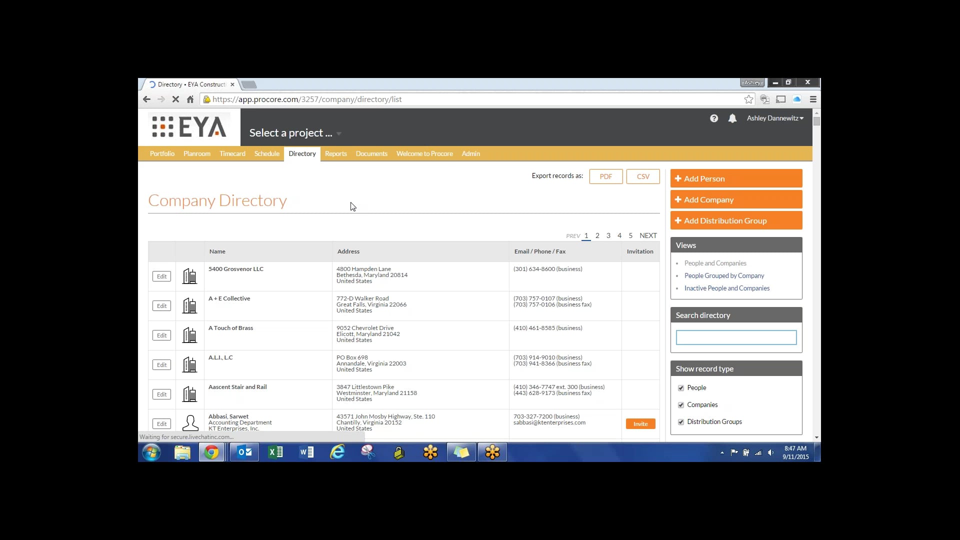 How to add a new user to Procore directory on Vimeo