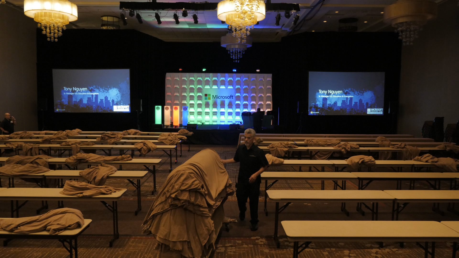 Tables Setup Timelapse Infront of stage on Vimeo