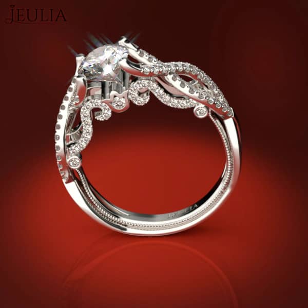 360 View of Twist Style White Sapphire Engagement Ring on Vimeo