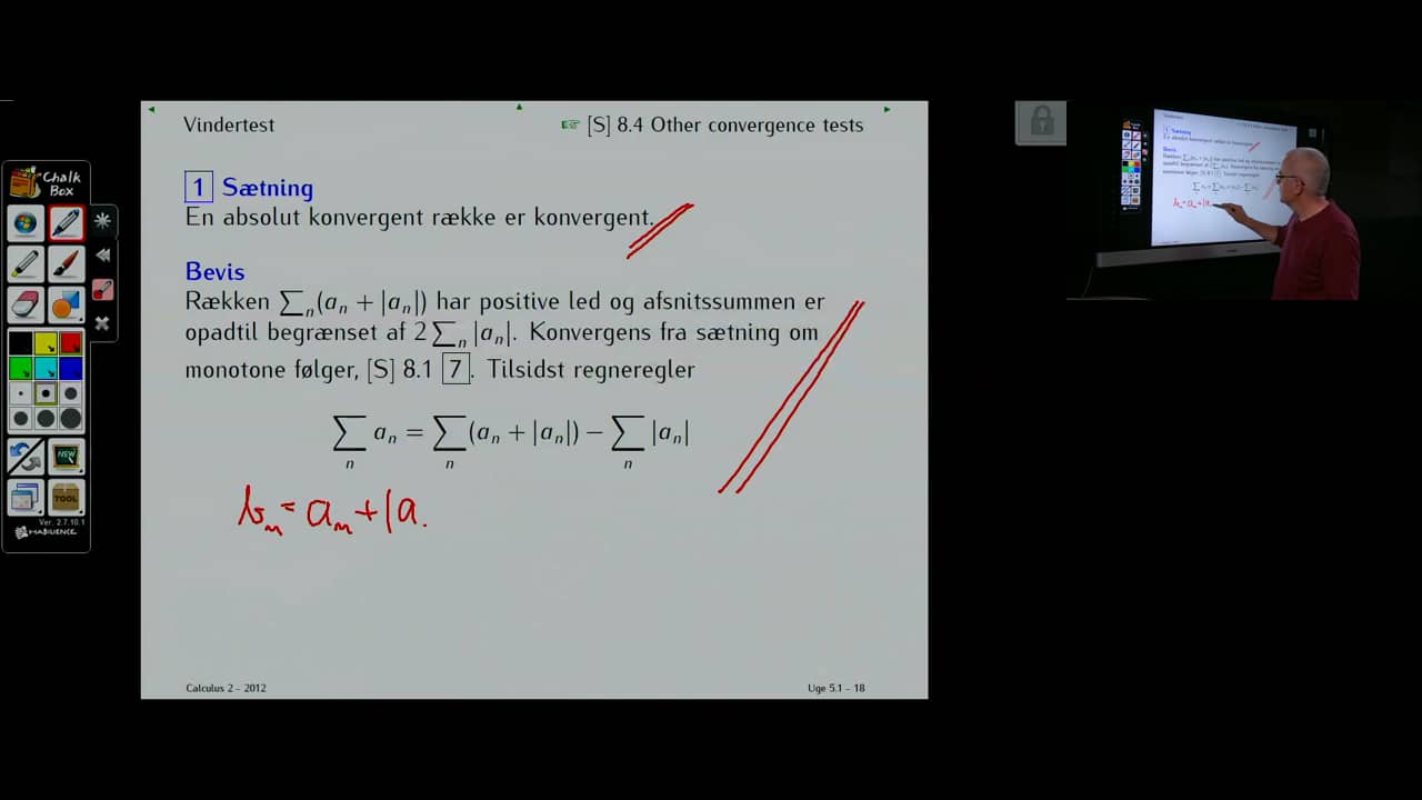 Calculus 2 - Absolut Konvergens af en Uendelig Række - Take 1 on Vimeo
