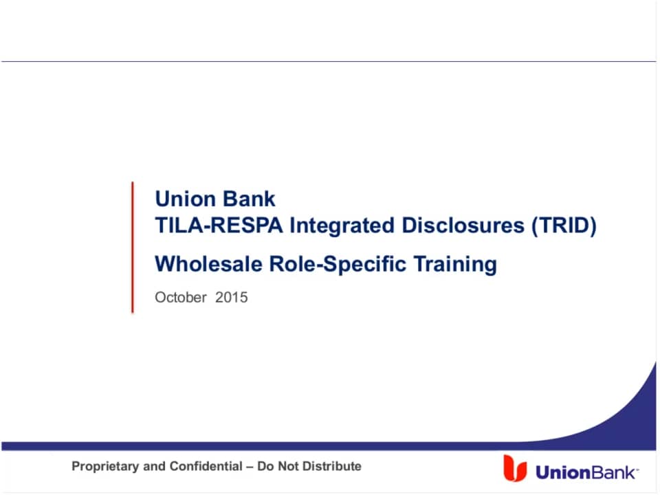 CFPB TRID Wholesale Submission Training on Vimeo