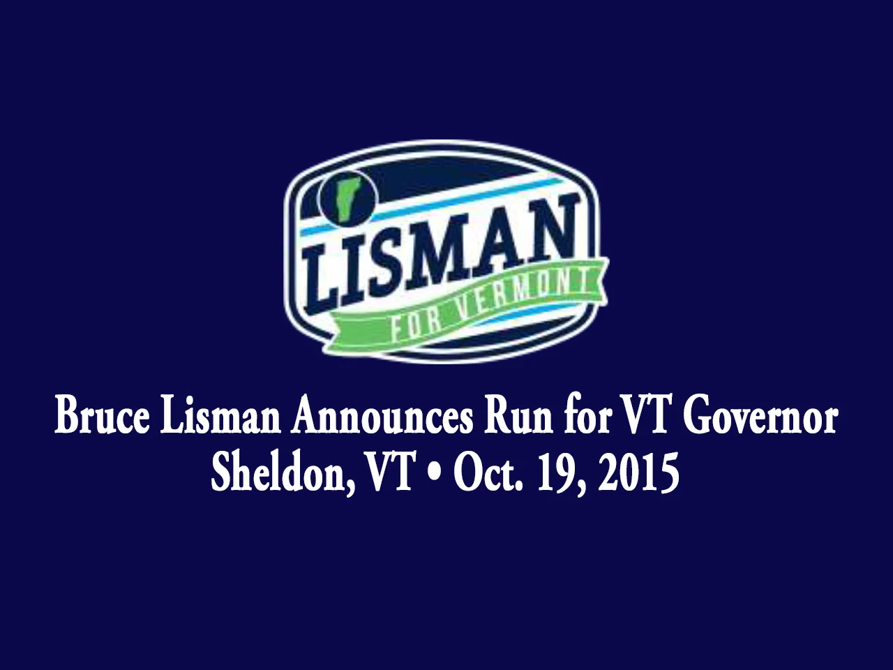 VIP Vermont In Person - Bruce Lisman Announces Run for VT Governor on Vimeo