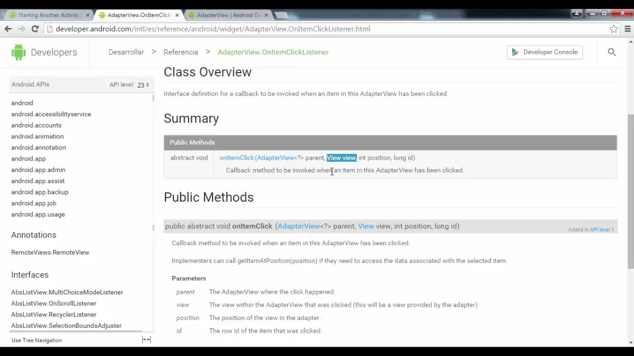 ListView onClick on Vimeo