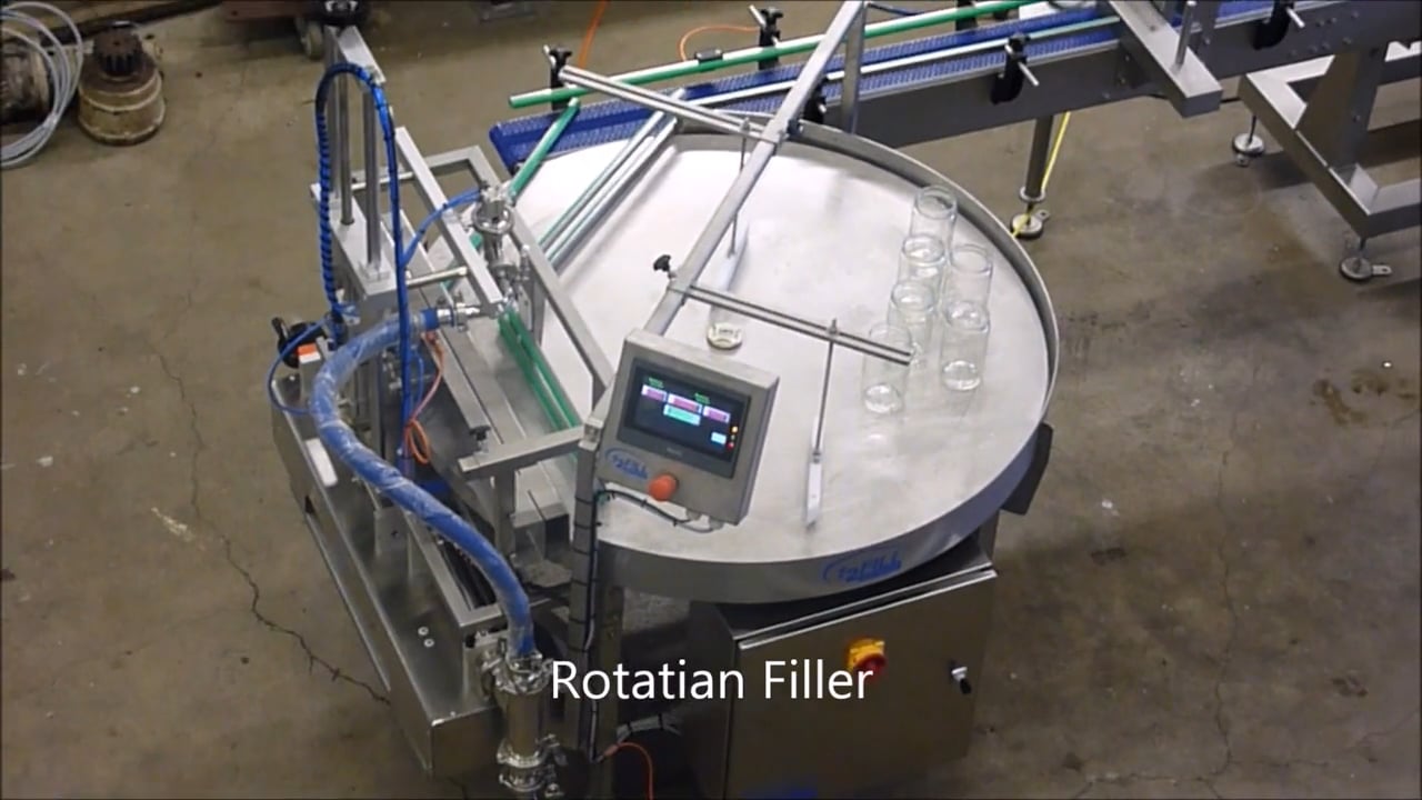 Automatische Draaitafel vulmachine, type VMV-DR-LL + semi-automatische ...