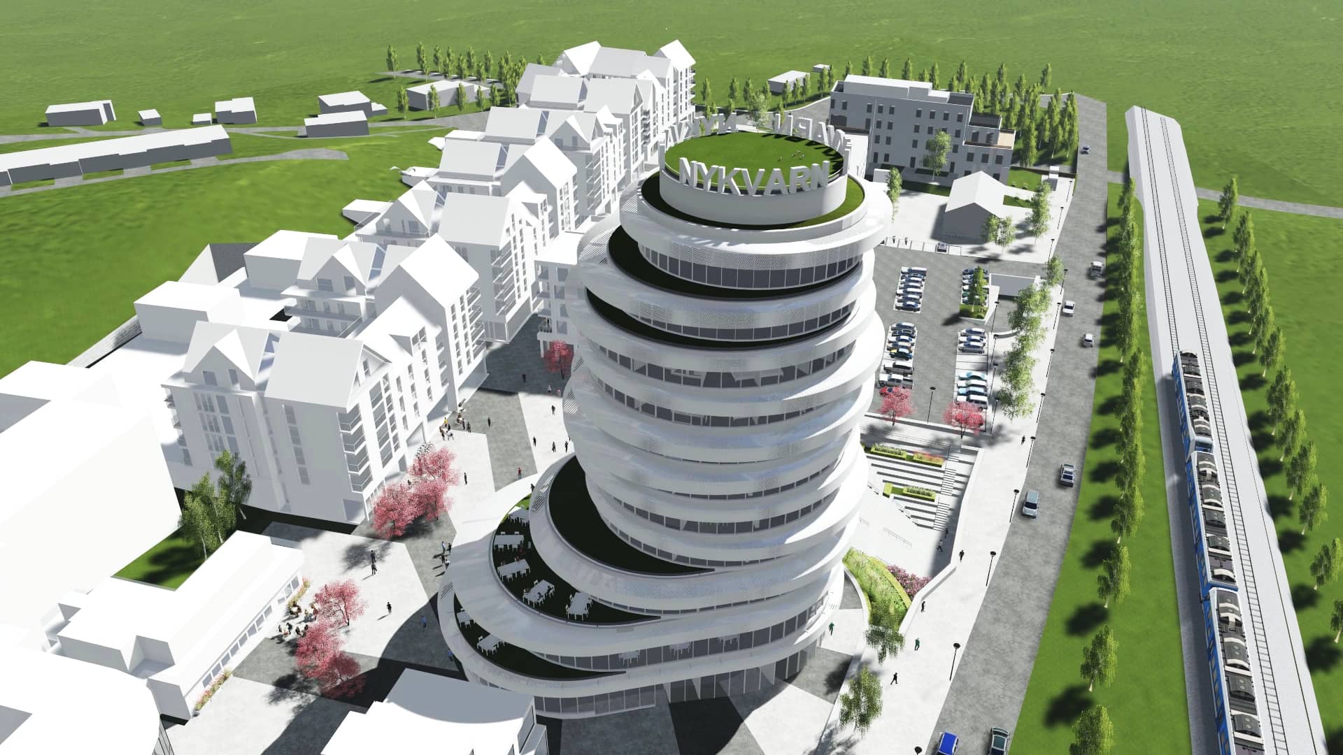 Visualisering av detaljplan för Nykvarn Centrum on Vimeo