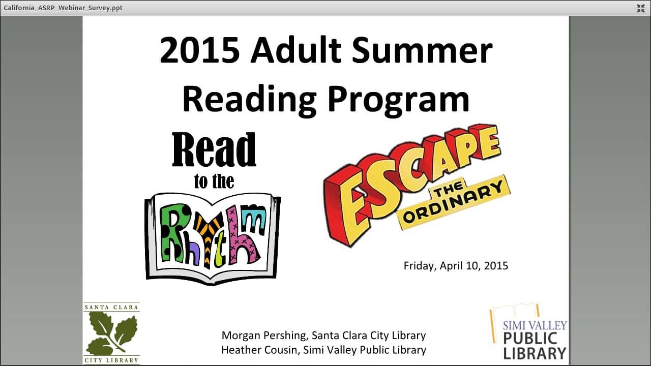 Summer Reading Program for Adults on Vimeo