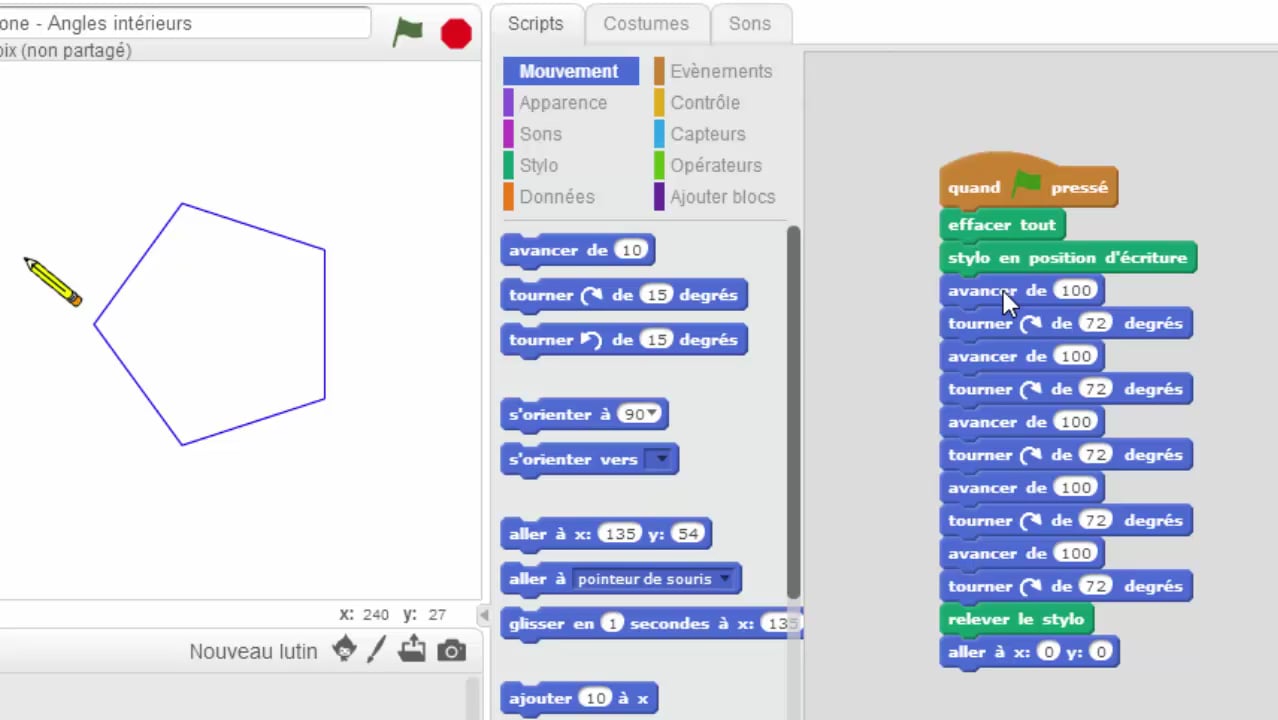 Dessiner un polygone avec Scratch on Vimeo