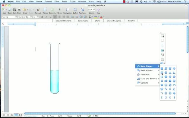 How to Draw a Test Tube in MS Word