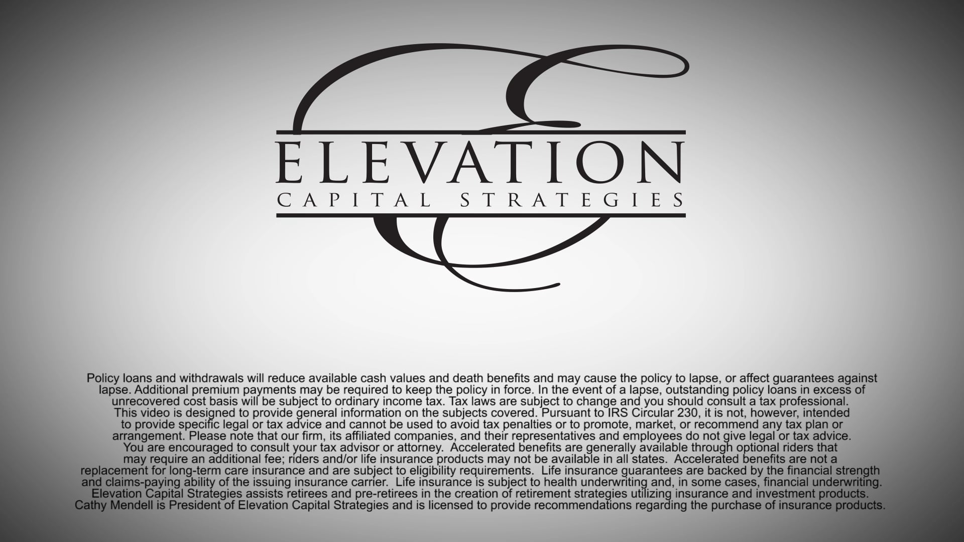 Elevation Capital Strategies - Cathy Mendell - Cathy Mendell - Elevation Capital Services ...