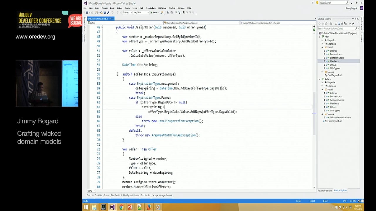 Jimmy Bogard - Crafting wicked domain models | Øredev 2015 on Vimeo