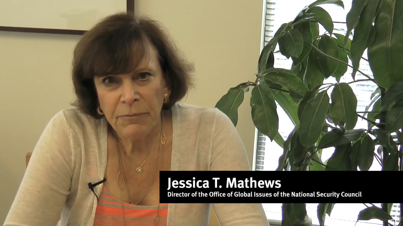 Jessica T. Mathews, Director of Office of Global Issues of the National ...