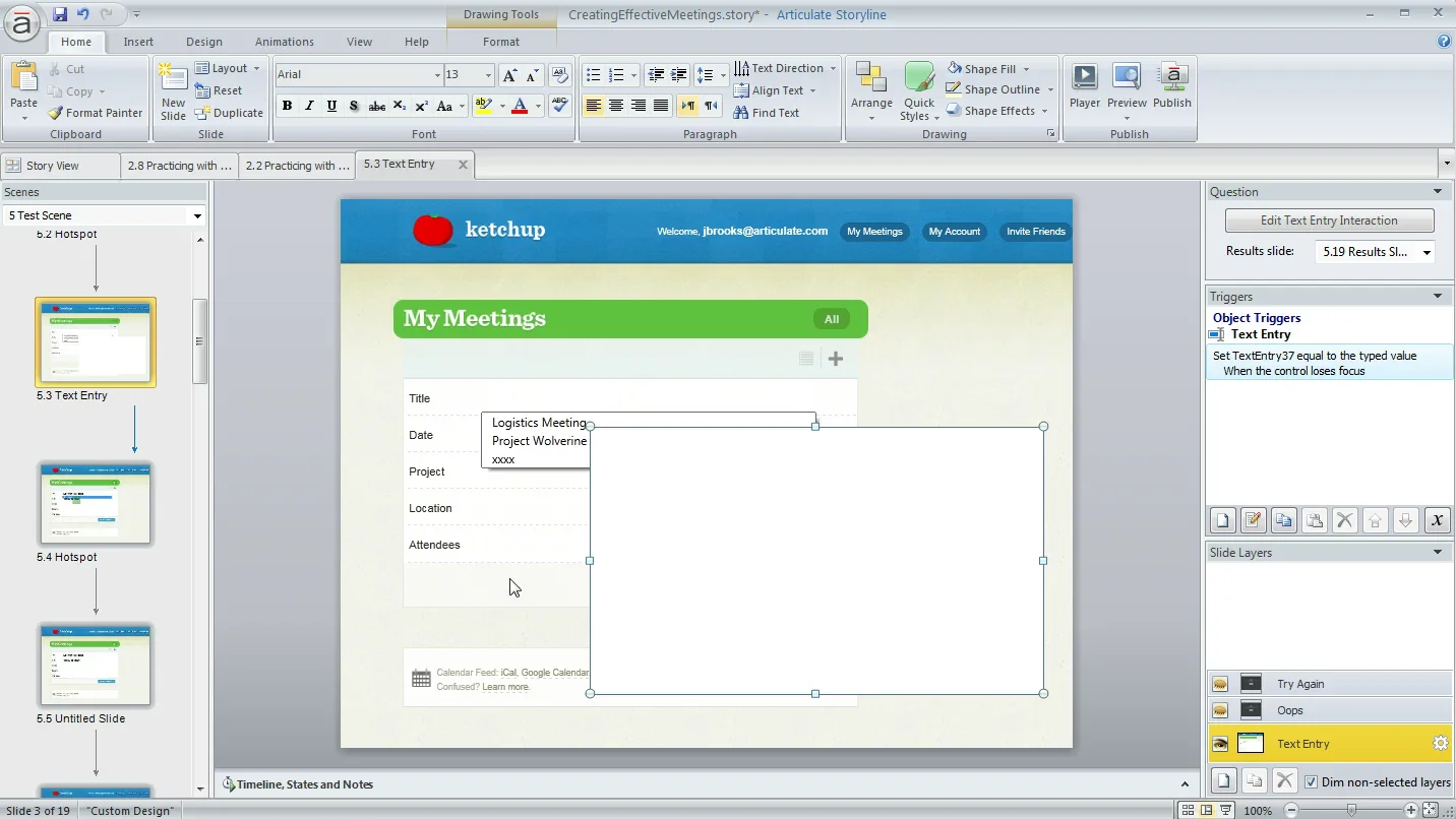 Inserting a screen recording as a series of step-by-step test slides in ...