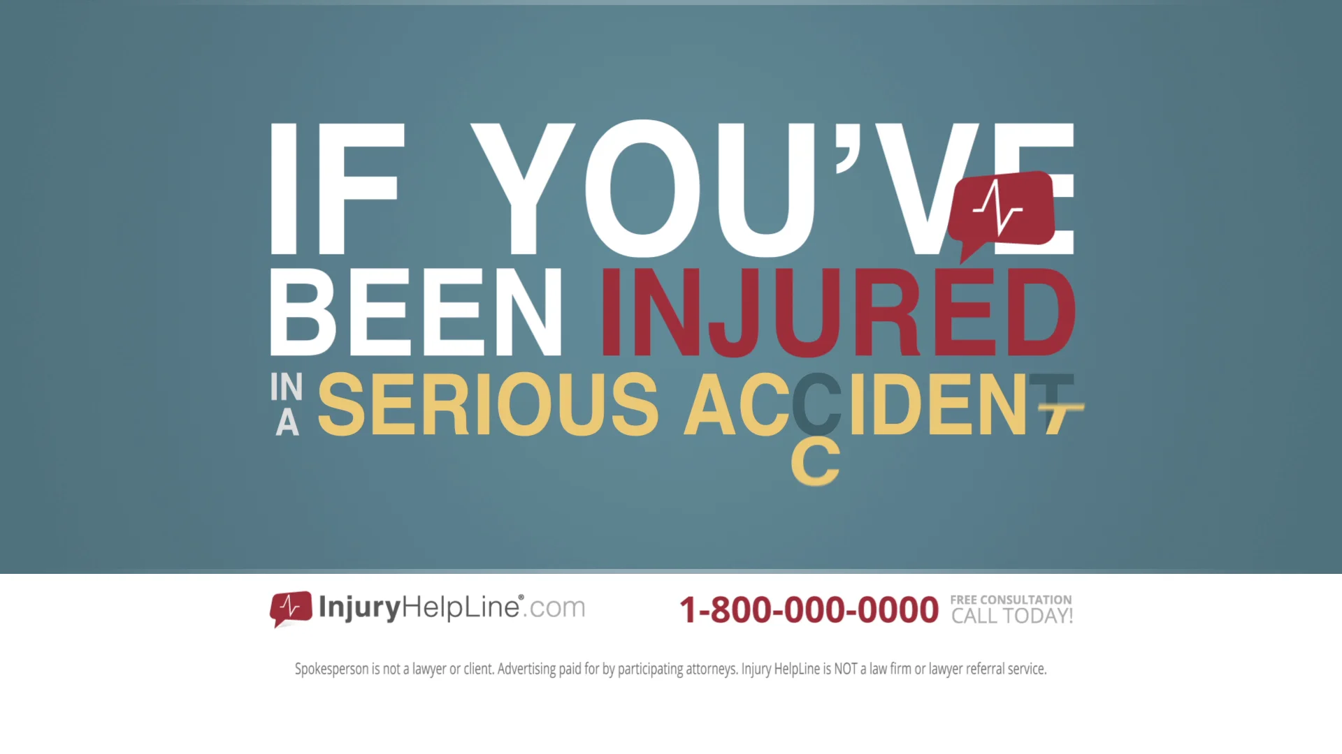 The Injury HelpLine Nationwide TV Ad