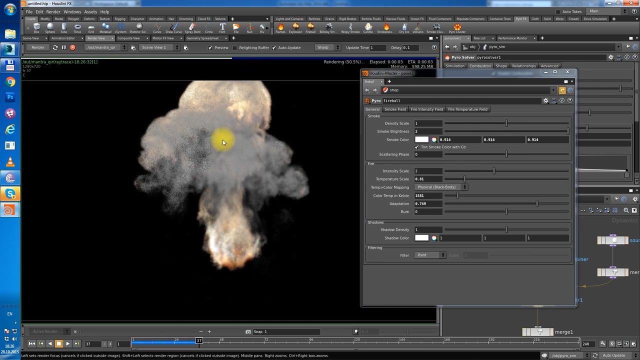 Tutorial: exporting Houdini Pyro FX to 3ds max, vray on Vimeo