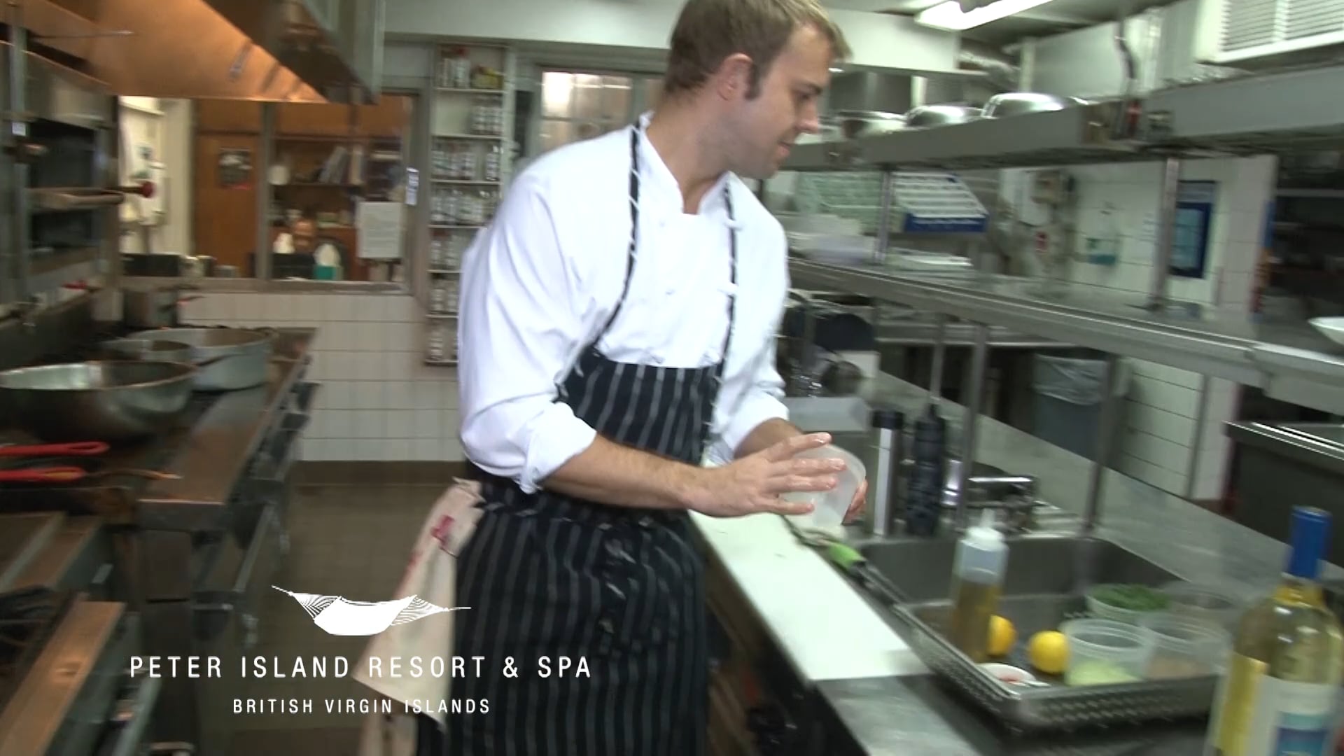 Executive Chef Todd prepares a signature dish. on Vimeo