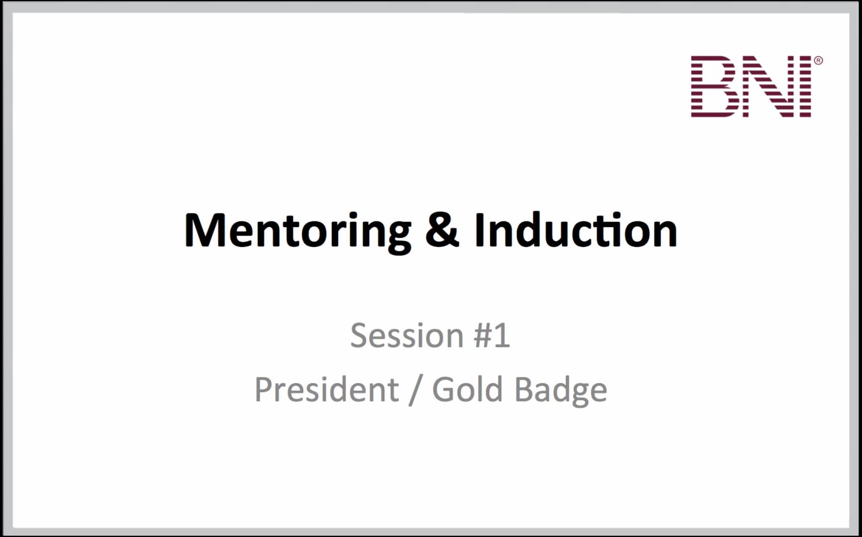 BNI Mentor _ Mentee_Session 2: Roles, Agenda & Expectations on Vimeo
