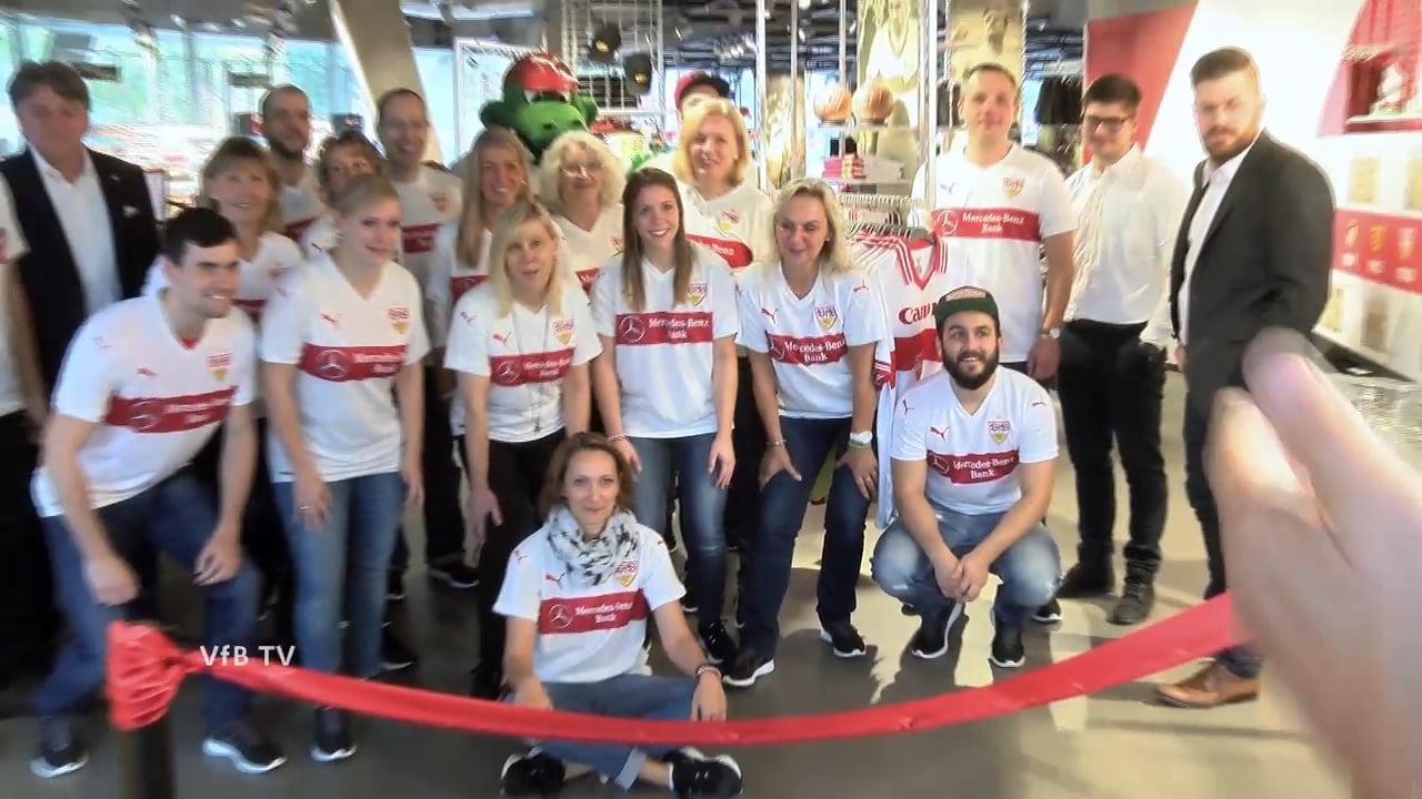 Impressionen: Neueröffnung des VfB Fan-Center on Vimeo