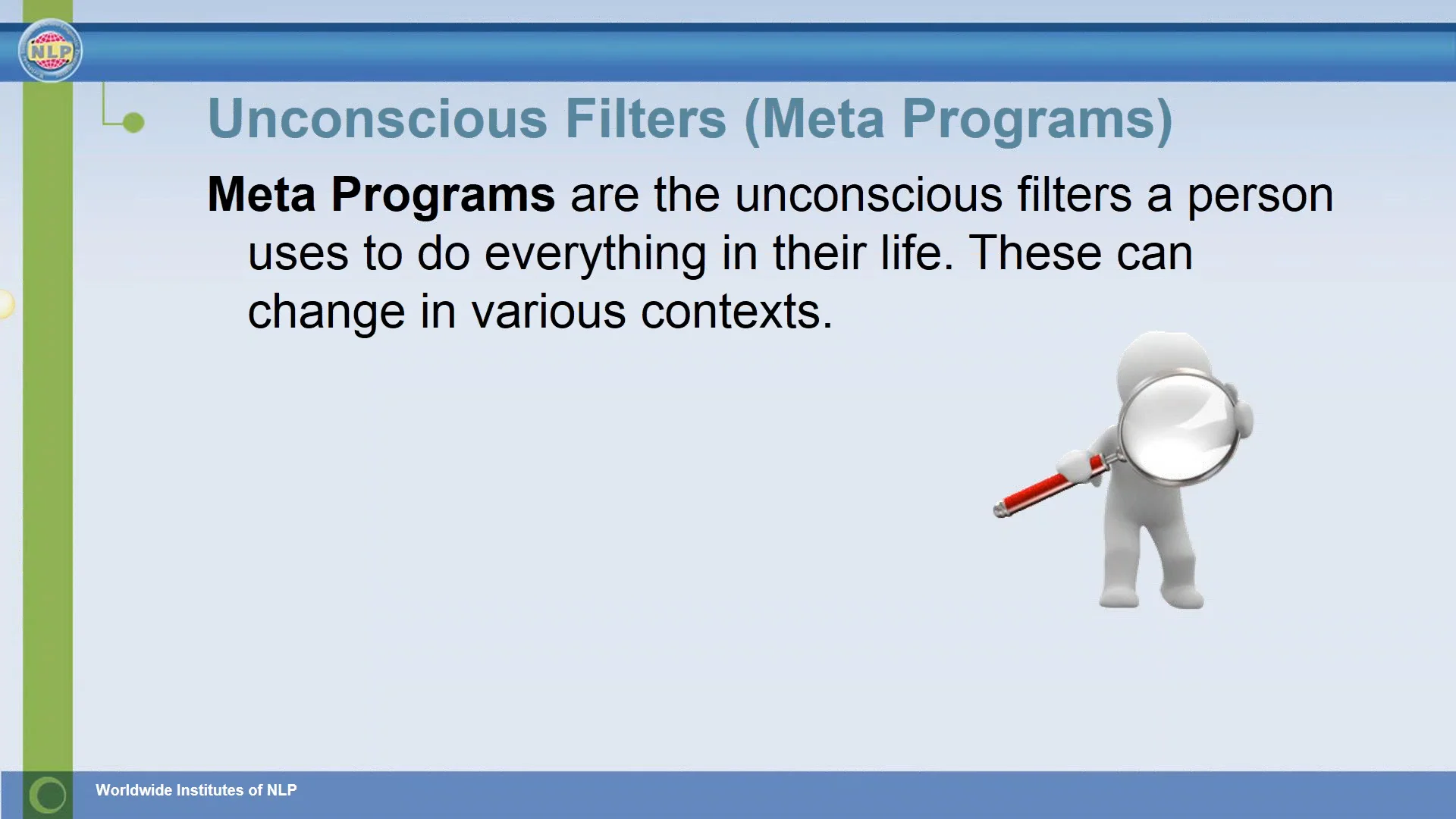 NLP Worldwide Webinar Series: Exploring Meta Programs