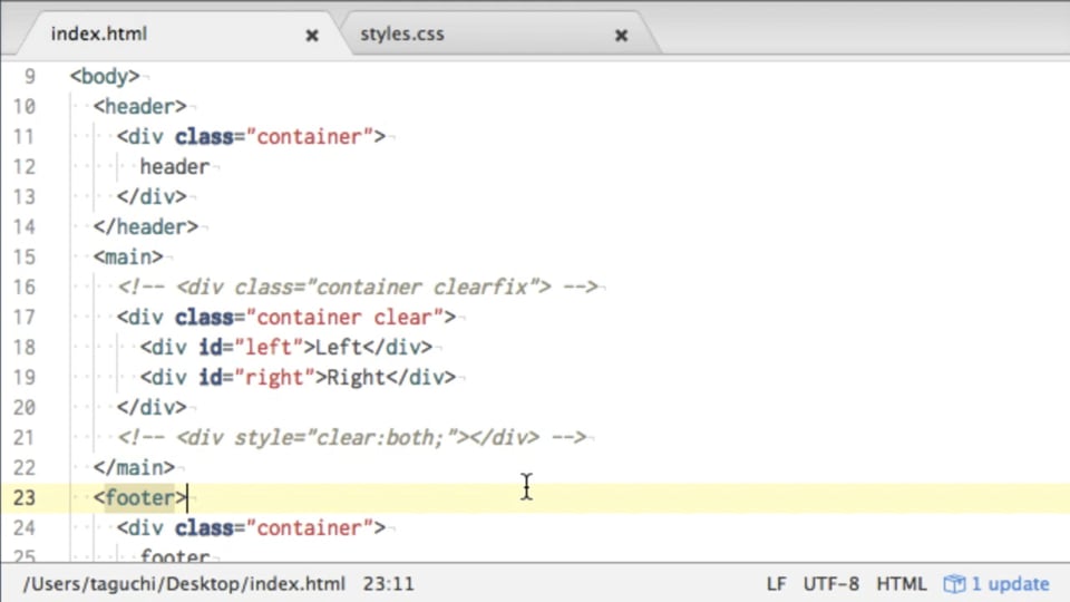 #07 clearfixを使ってみよう | 【サポート終了】CSSレイアウト入門 - プログラミングならドットインストール
