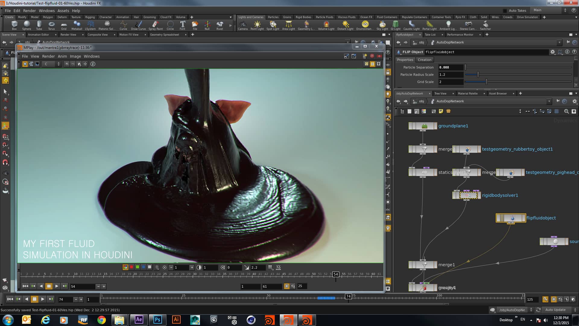 My First Fluid Simulation in Houdini on Vimeo