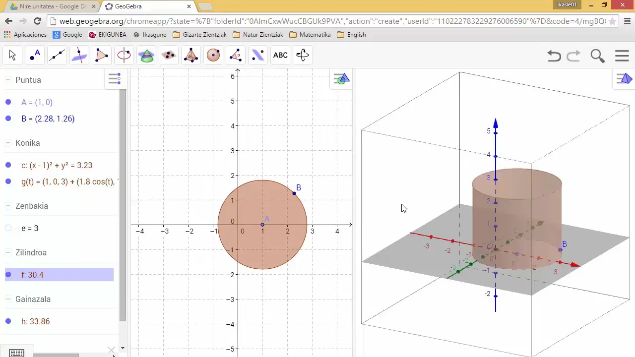 Geogebra online - 13- Geogebra 3D: Zilindroa estrusio bidez on Vimeo