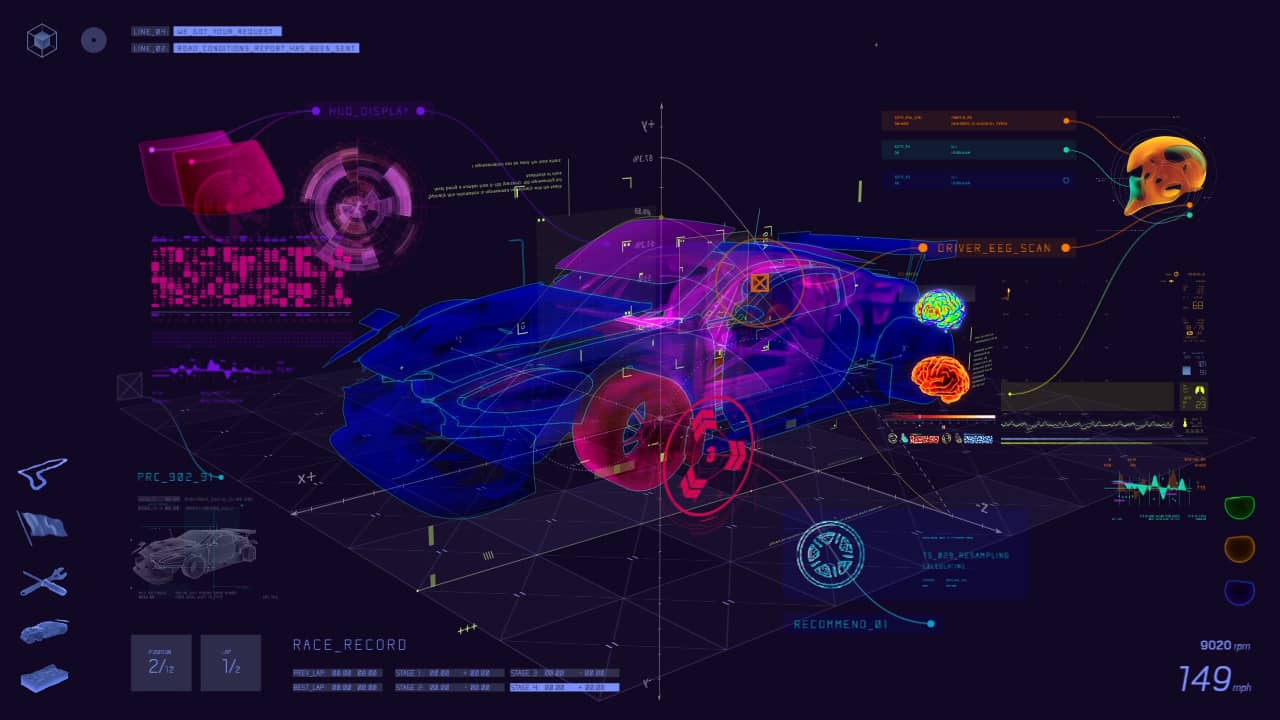 Future Rally Racing Car UI — 01 on Vimeo